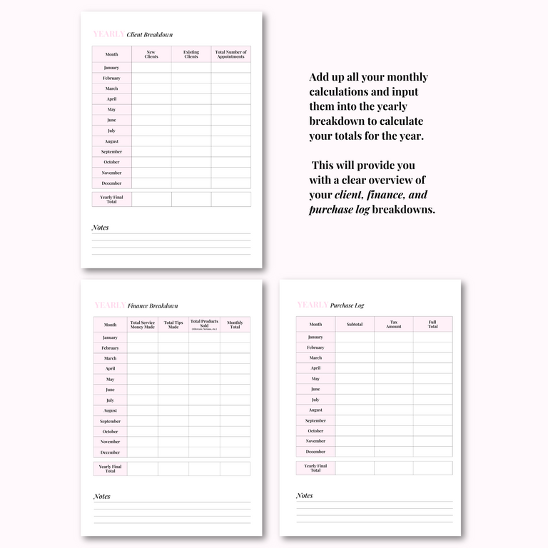 Client Appointment & Finance Planner Hard Copy – Mauvella Lash Academy